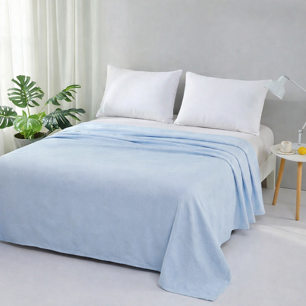 Arc-Chill Bamboo Fiber Cooling Blanket – Breathable Summer Throw for K