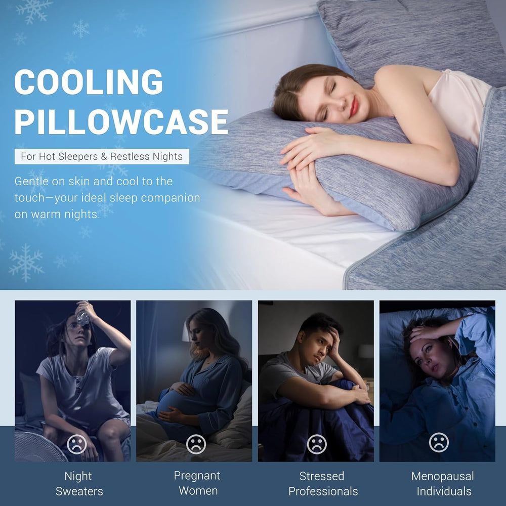 Revolutionary Blue Cooling Pillowcases Set of 2 – Arc-Chill Pro Q-Max