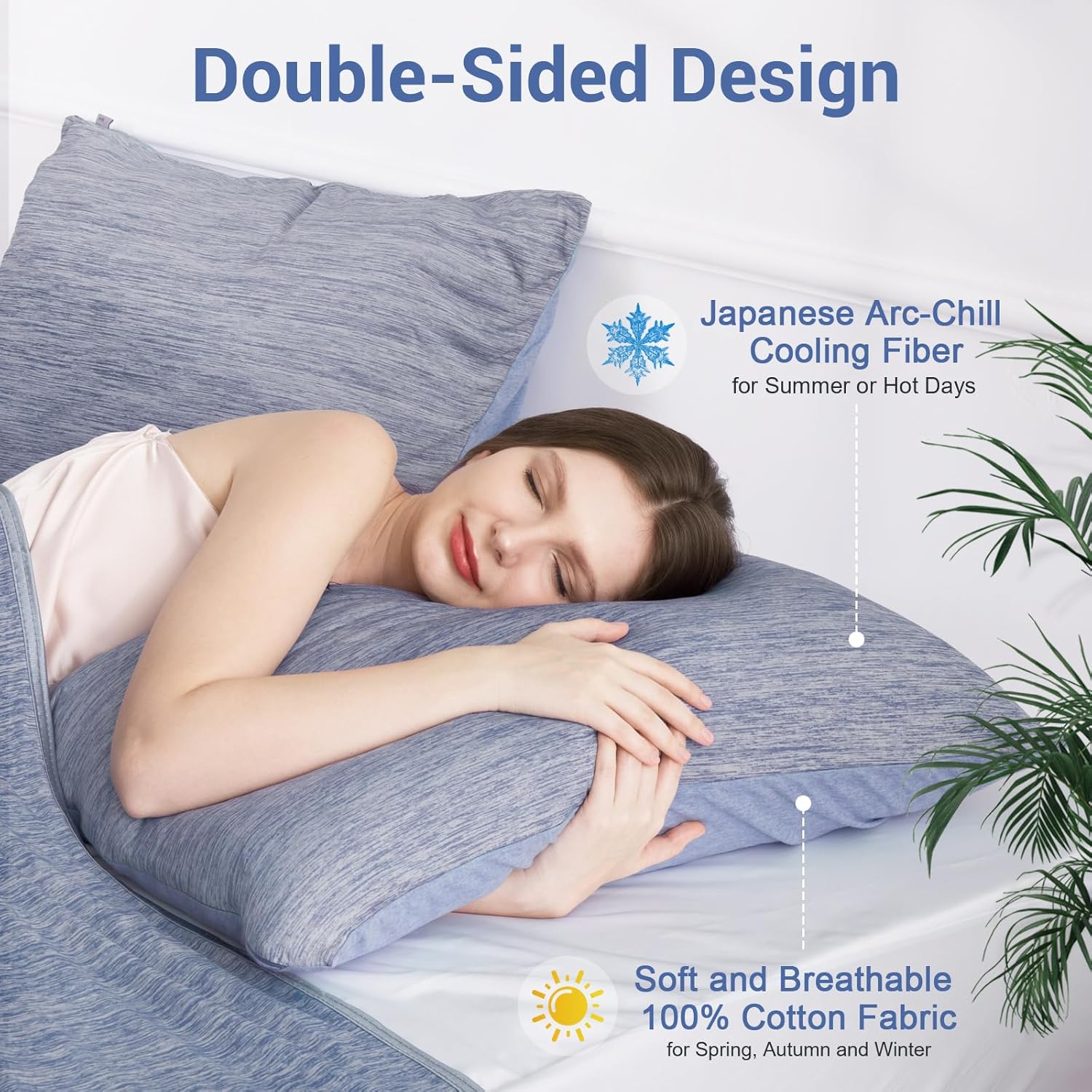 Revolutionary Blue Cooling Pillowcases Set of 2 – Arc-Chill Pro Q-Max