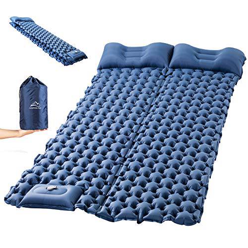 Double-layer Compact Sleeping Pad for Camping Foot to Inflate (for 2 p